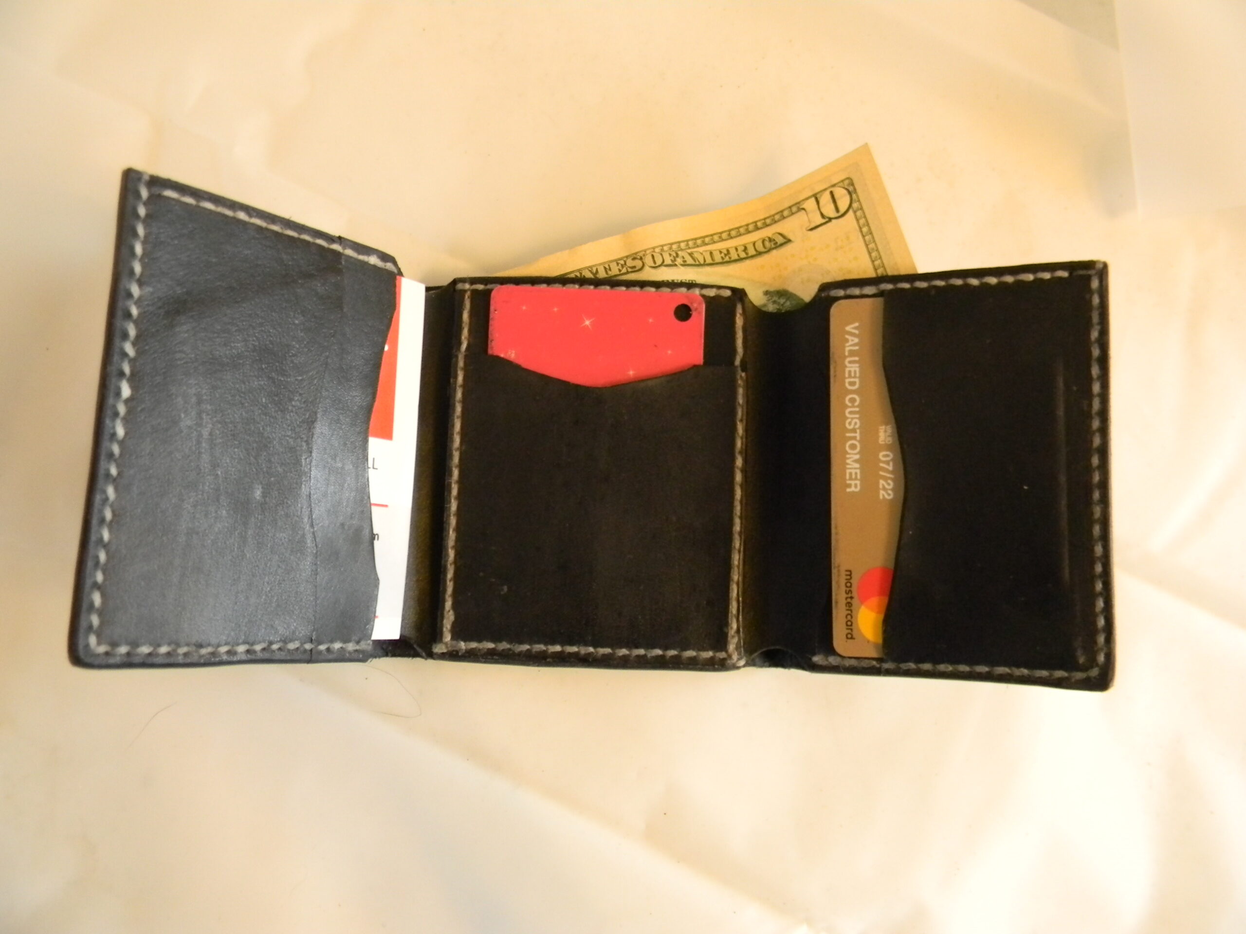 Tooled Black Tri-fold Wallet - Simoncic Leather